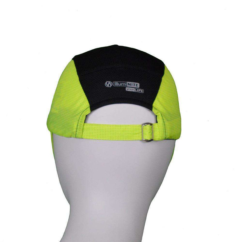 illumiNITE Unisex 10K Reflective Mesh Running Hat in Flo Lime